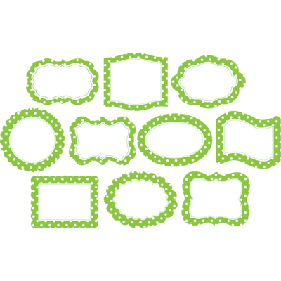 Lime Polka Dots Frames Accents - TCR4475 | Teacher Created Resources