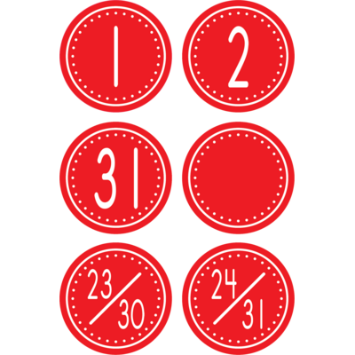 Red/White Crazy Circles Calendar Days - TCR5214 | Teacher Created Resources
