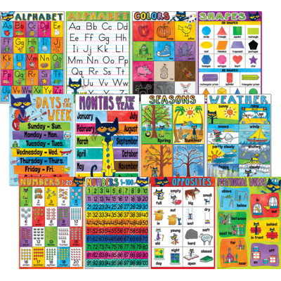 Pete the Cat Early Learning Small Poster Pack - TCR62002 | Teacher ...
