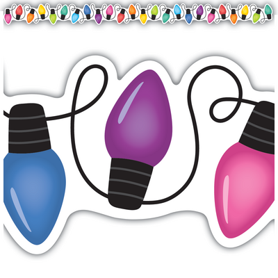 Colorful Holiday Lights Die-Cut Border Trim - TCR6952 | Teacher Created ...