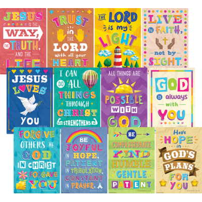 Bible Verses Small Poster Pack - TCR7072 | Teacher Created Resources