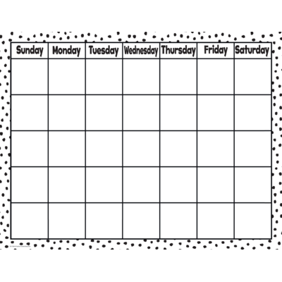Black Painted Dots on White Calendar Chart - TCR7080 | Teacher Created ...