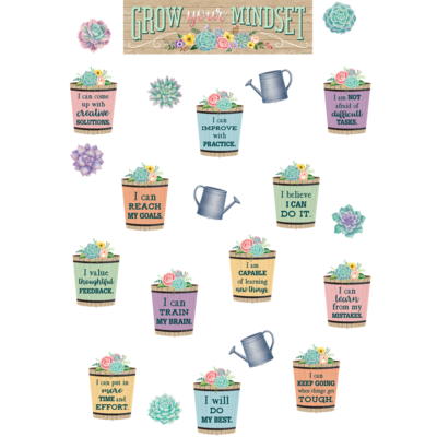 Rustic Bloom Grow Your Mindset Mini Bulletin Board - TCR8592 | Teacher ...