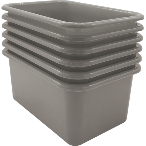 Gray Small Plastic Storage Bin 6 Pack - TCR2088581 | Teacher Created ...