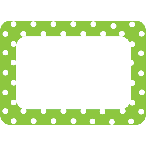 Lime Polka Dots 2 Name Tags/Labels - TCR5174 | Teacher Created Resources