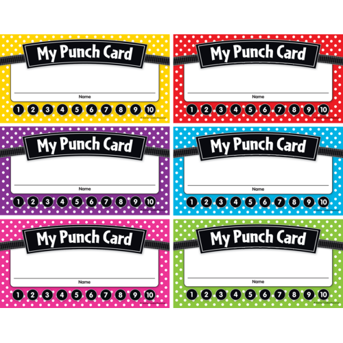 Polka Dots Punch Cards - TCR5608 | Teacher Created Resources