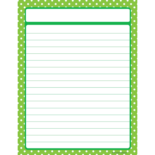 Lime Polka Dots Lined Chart - TCR7676 | Teacher Created Resources