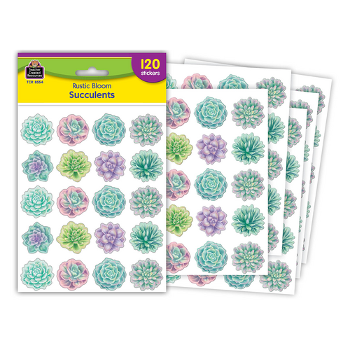 Rustic Bloom Succulents Stickers - TCR8554 | Teacher Created Resources
