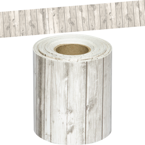 White Wood Straight Rolled Border Trim - TCR8949 | Teacher Created ...