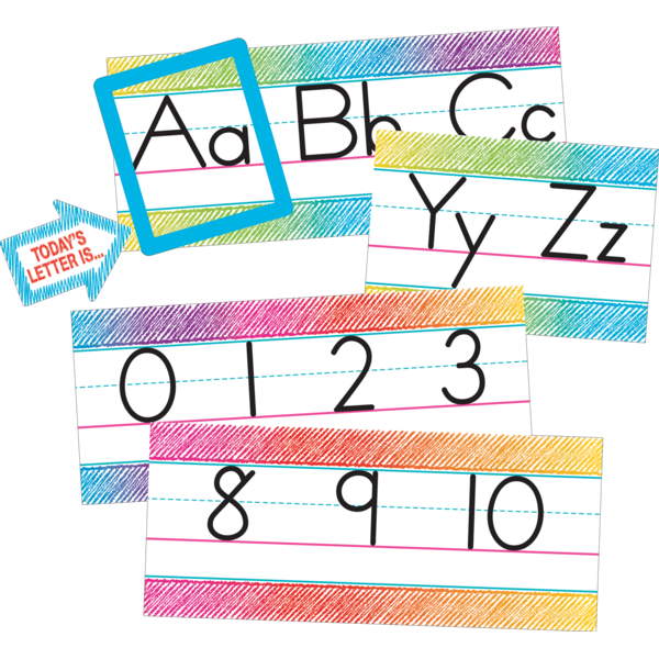 Colorful Scribble Alphabet Line Bulletin Board - TCR3052 | Teacher ...