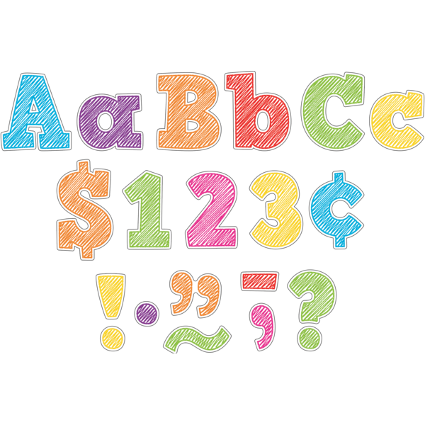 Scribble Bold Block 3" Letters Combo Pack - TCR3920 | Teacher Created ...