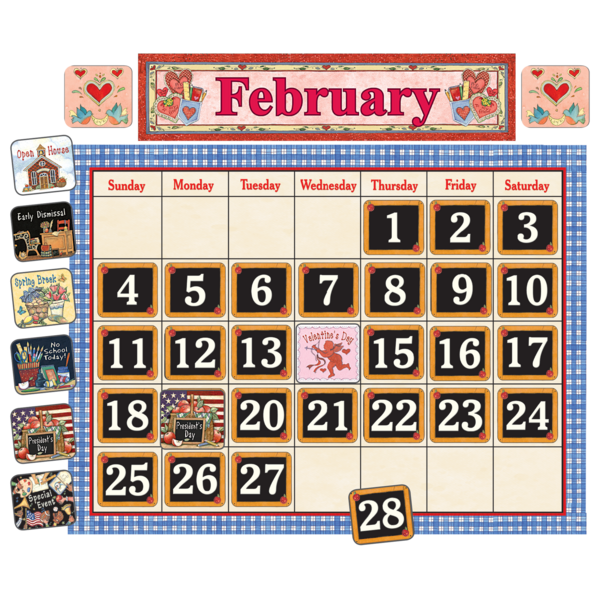 School Time Calendar Bulletin Board from Susan Winget - TCR4291 ...