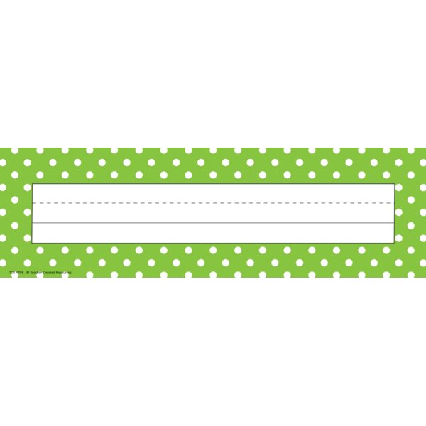Lime Polka Dots Flat Name Plates - TCR4798 | Teacher Created Resources