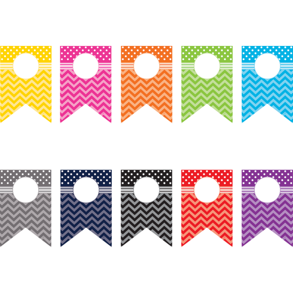 Chevrons and Dots Pennants Accents - TCR5418 | Teacher Created Resources
