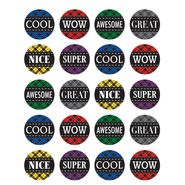 Plaid Stickers - TCR5697 | Teacher Created Resources