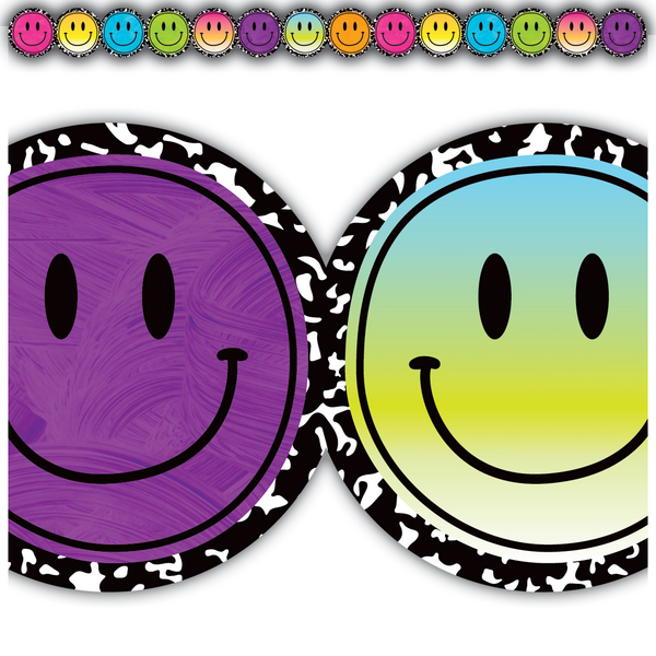 Brights 4Ever Smiley Faces Die-Cut Border Trim - TCR6929 | Teacher ...