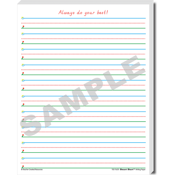 Smart Start 1-2 Writing Paper: 100 Sheets - TCR76531 | Teacher Created ...