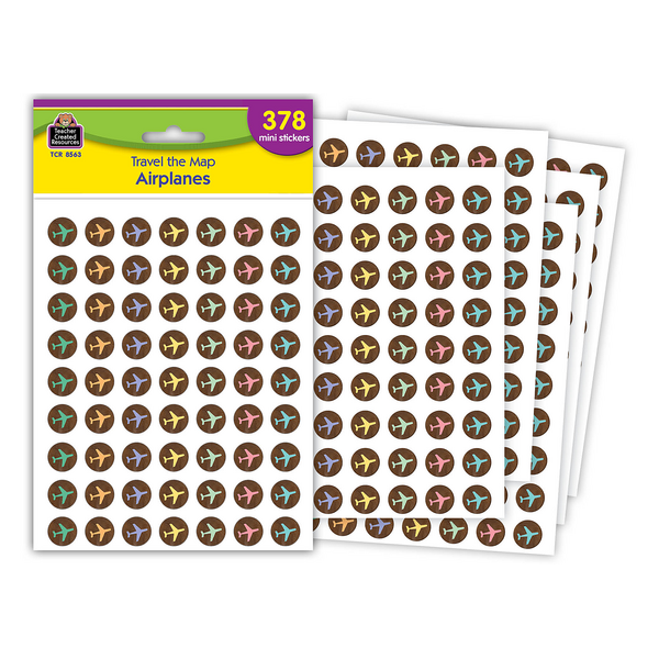 Travel the Map Airplanes Mini Stickers - TCR8563 | Teacher Created ...