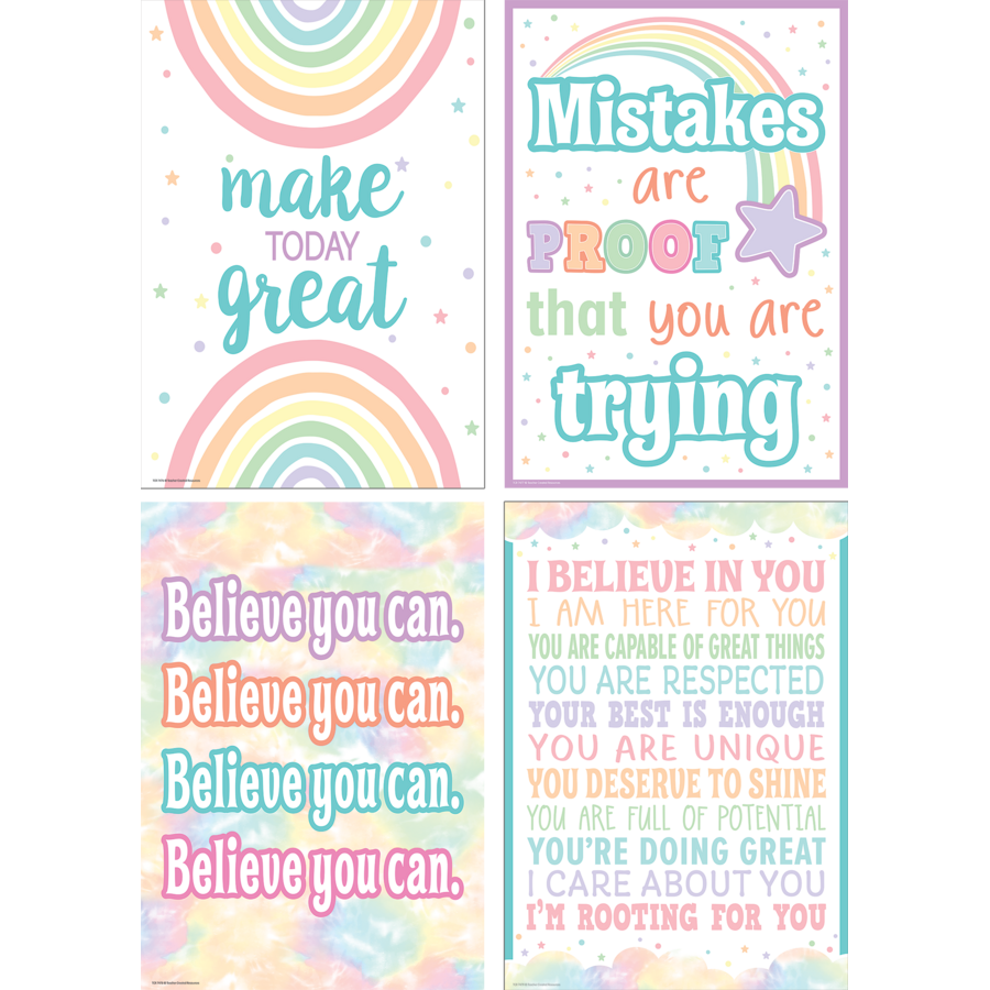 Pastel Pop Positive Poster Set (4) - TCR2088703 | Teacher Created Resources