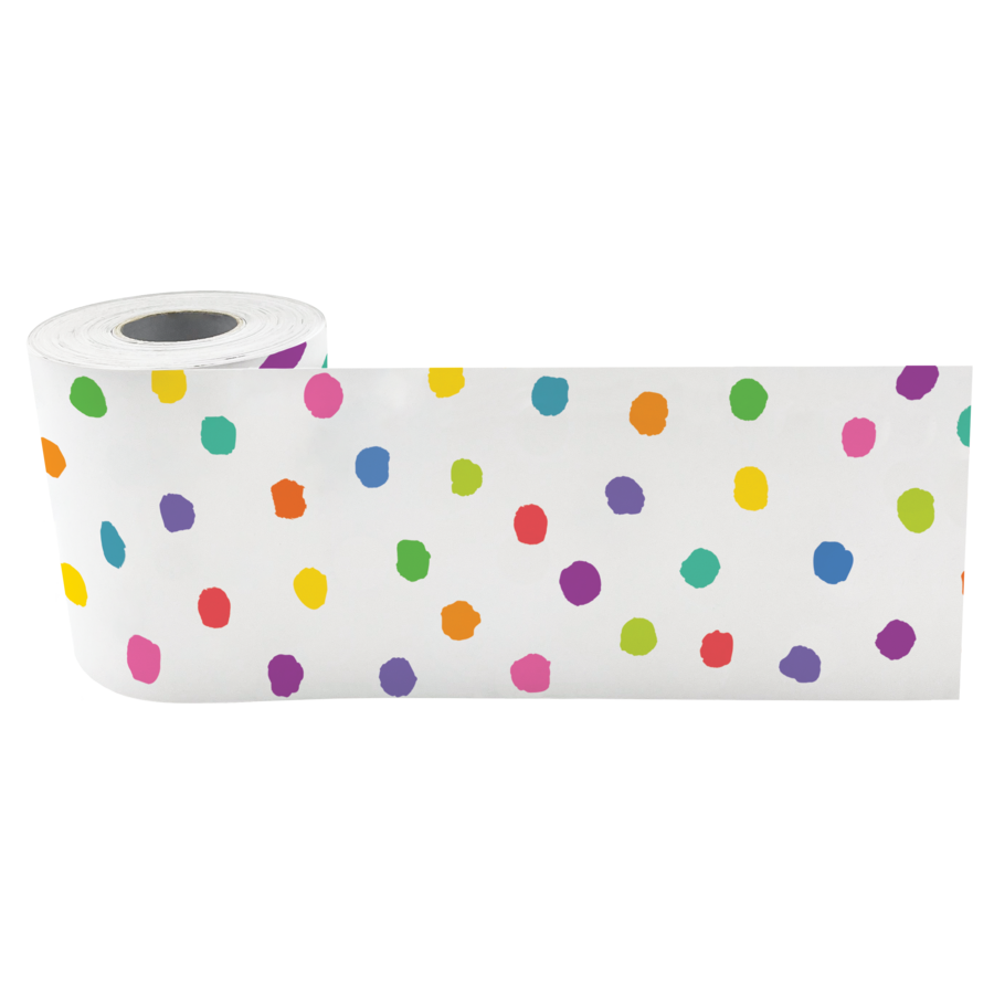 Colorful Painted Dots Straight Rolled Border Trim - TCR8440 | Teacher ...