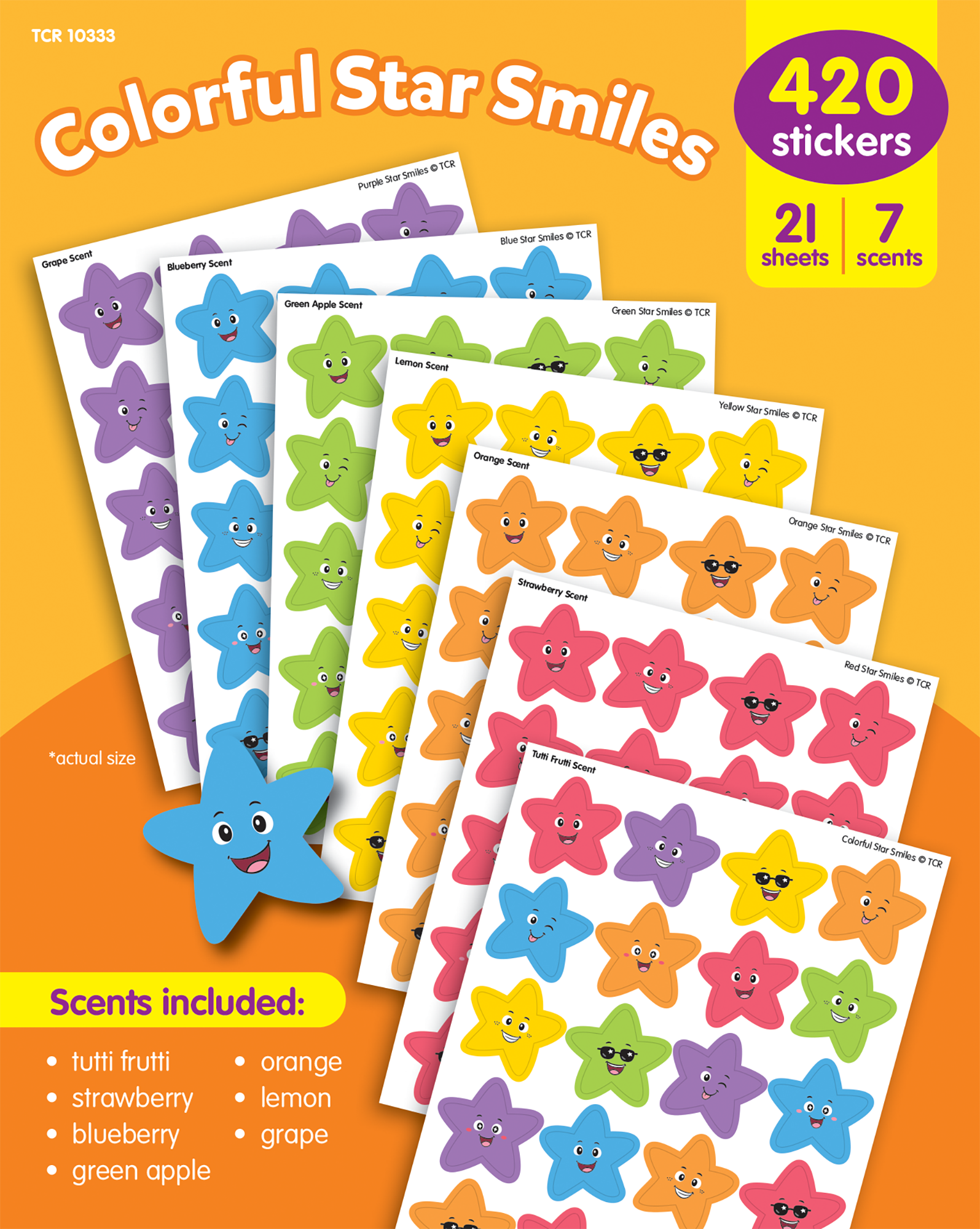 Colorful Star Smiles Smelly Stickers Variety Pack - TCR10333 | Teacher ...