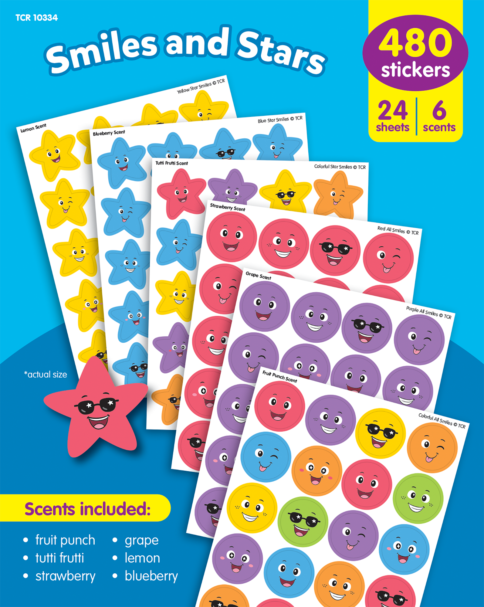 Smiles and Stars Smelly Stickers Variety Pack - TCR10334 | Teacher ...