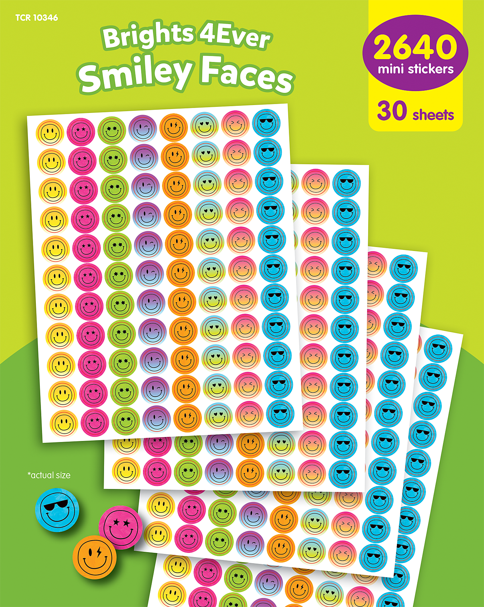 Brights 4Ever Smiley Faces Mini Stickers Value Pack - TCR10346 ...