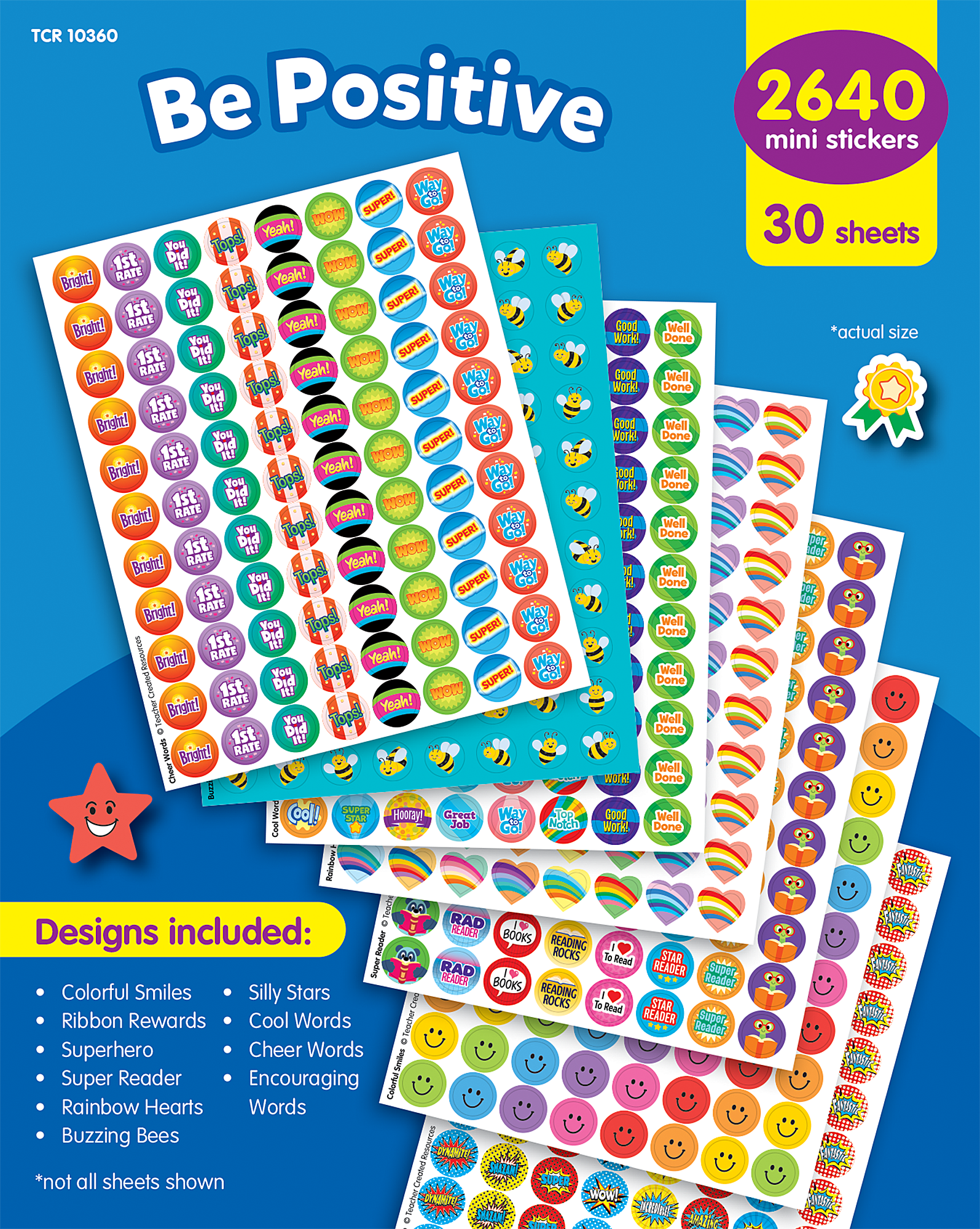 Be Positive Mini Stickers Variety Pack - TCR10360 | Teacher Created ...
