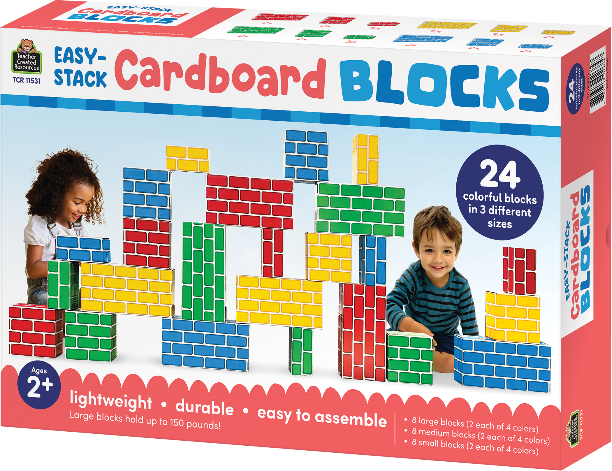 Easy-Stack Cardboard Blocks (24-Piece Set) - TCR11531 | Teacher Created ...