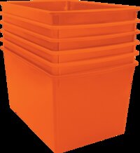 Orange Plastic Multi-Purpose Bin 6-pack - TCR2088661 | Teacher Created ...