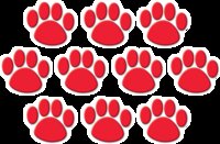 Red Paw Prints Accents - TCR4647 | Teacher Created Resources