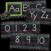 Chalkboard Brights Alphabet Line Bulletin Board Set - TCR5621 | Teacher ...