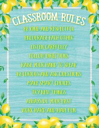 Lemon Zest Classroom Rules Chart - TCR7962 | Teacher Created Resources