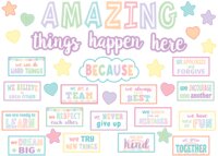 Pastel Pop Amazing Things Happen Here Bulletin Board - TCR8413 ...