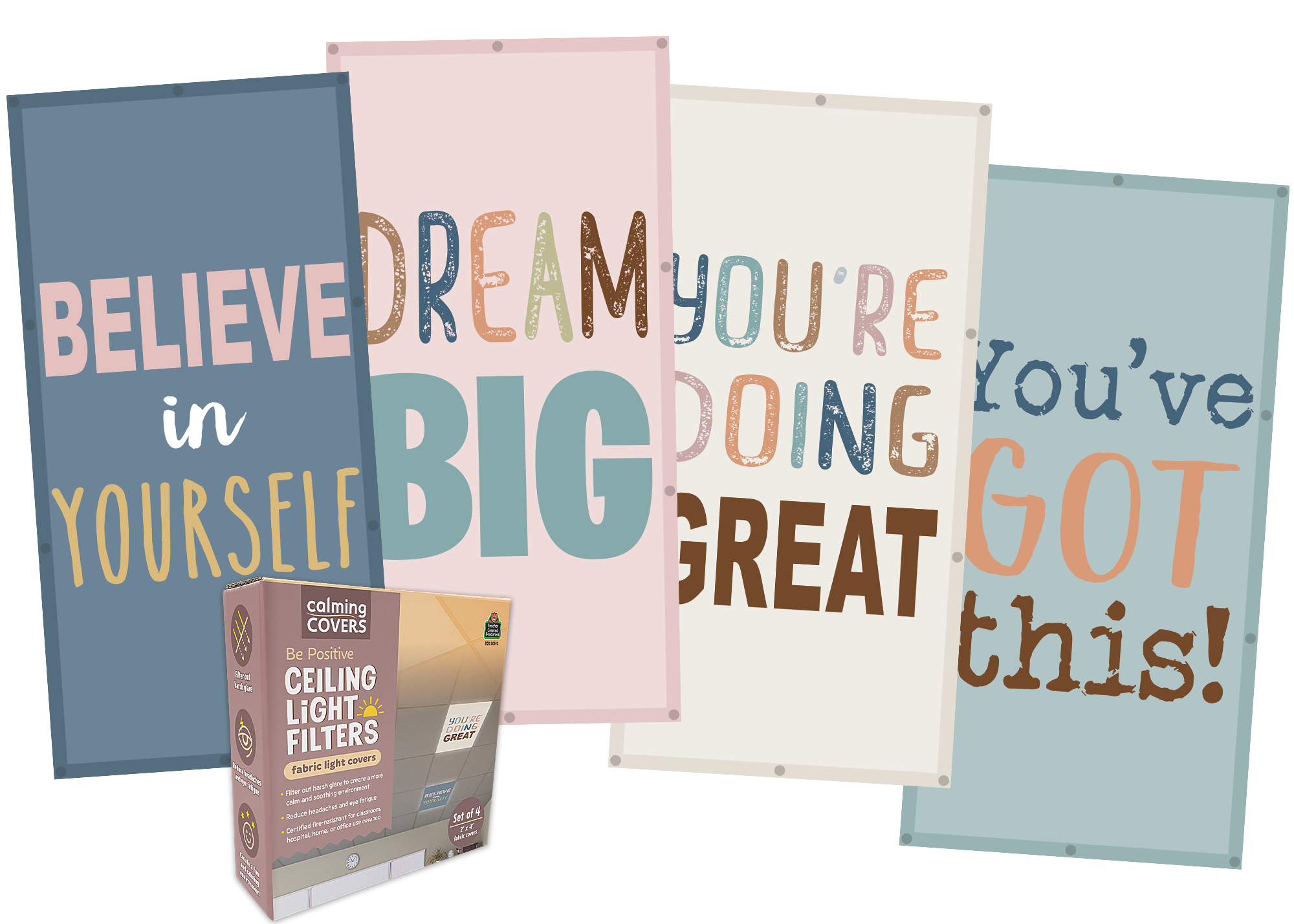 Be Positive Calming Covers Ceiling Light Filters - TCR20143 | Teacher ...