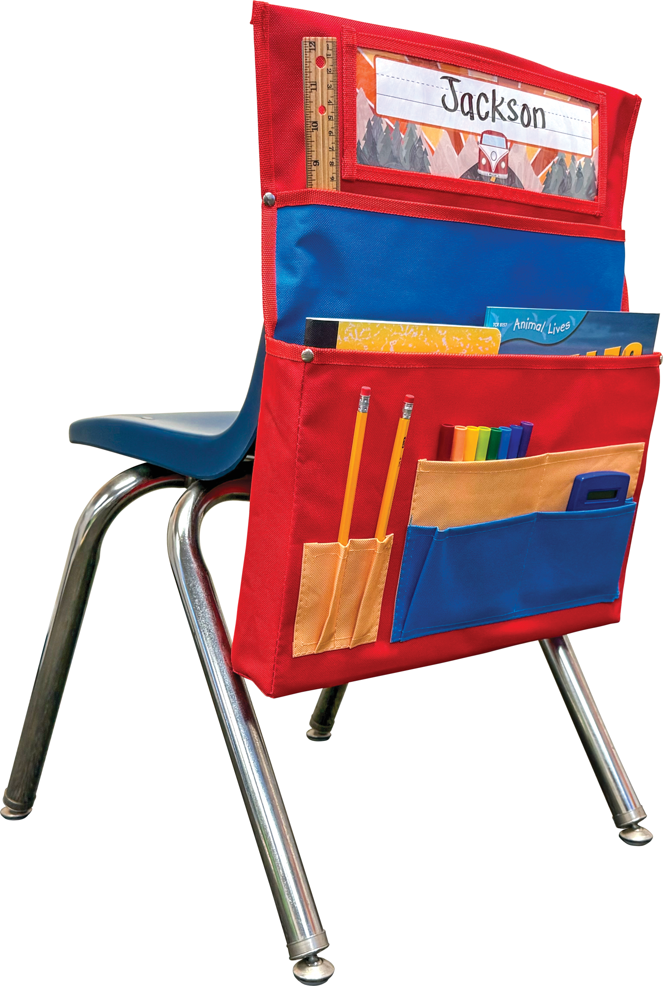 Red, Blue & Orange Chair Pocket - For Standard-Sized Chairs - TCR20285 ...