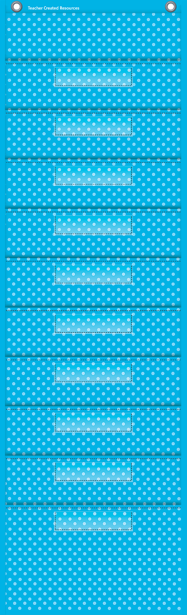 Aqua Polka Dots 10 Pocket File Storage Pocket Chart - TCR20738 ...