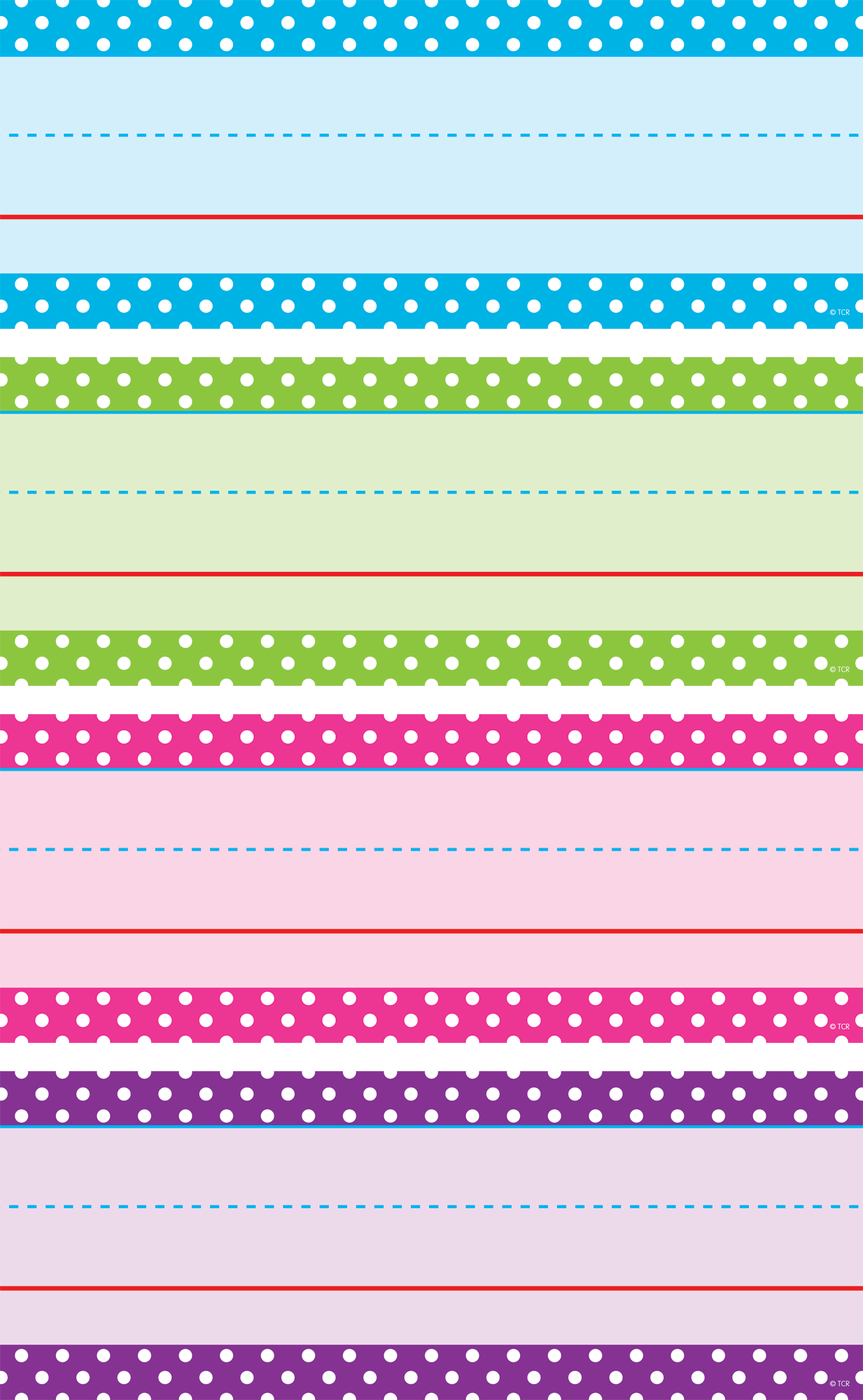 Bright Colors Polka Dots Word Strips - TCR20867 | Teacher Created Resources