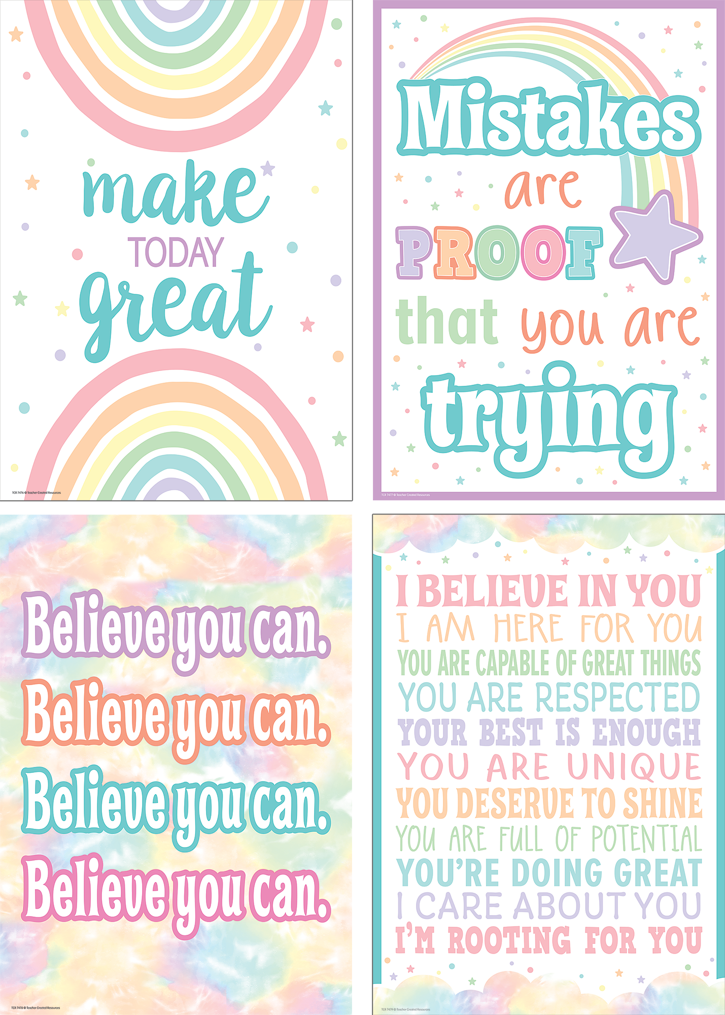 Pastel Pop Positive Poster Set (4) - TCR2088703 | Teacher Created Resources