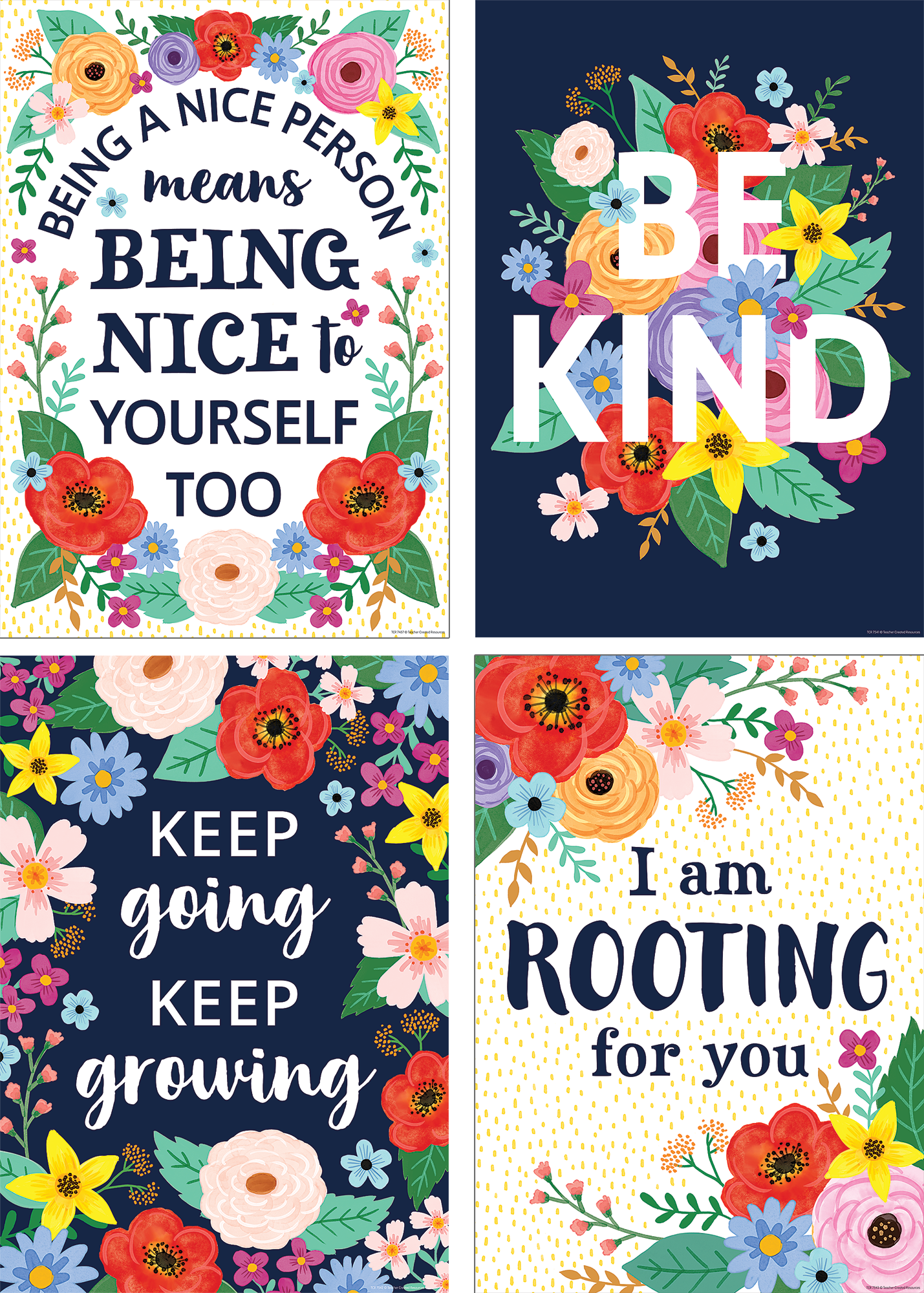 Wildflowers Positive Poster Set (4) - TCR2088705 | Teacher Created ...