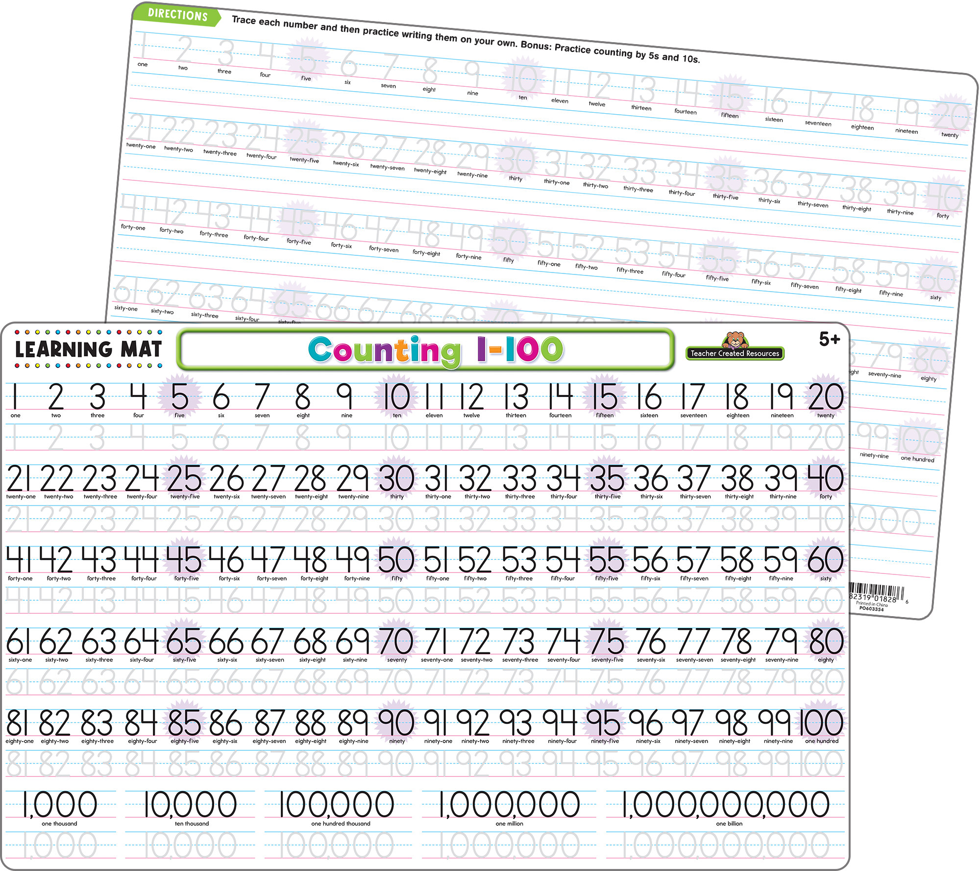 Counting 1 100 Learning Mat TCR21021 Teacher Created Resources