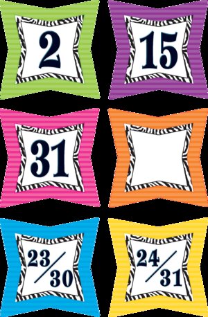 Colorful Zebra Prints Calendar Days - TCR5213 | Teacher Created Resources