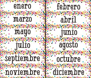 Confetti Spanish Monthly Headliners - TCR5325 | Teacher Created Resources
