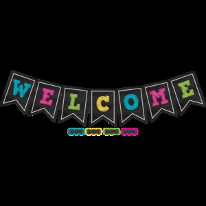 Chalkboard Brights Pennants Welcome Bulletin Board Display Set ...