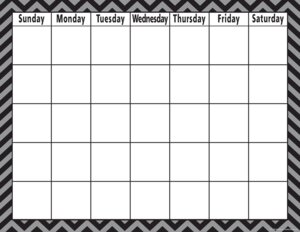 Black Chevron Calendar Chart - TCR7581 | Teacher Created Resources