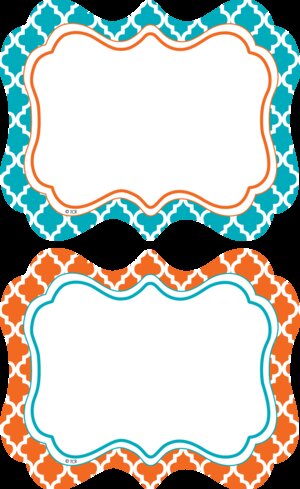 Orange and Teal Wild Moroccan Name Tags/Labels - TCR77113 | Teacher ...