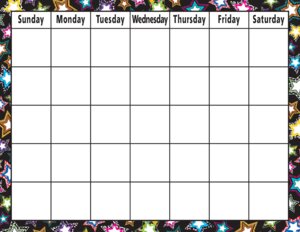 Fancy Stars Calendar Chart - TCR7748 | Teacher Created Resources