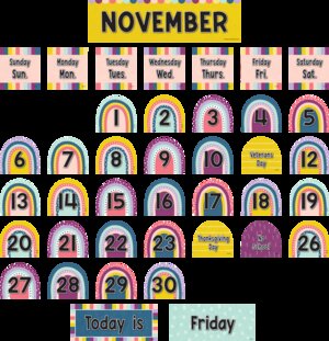 Oh Happy Day Rainbow Calendar Pocket Chart Cards - TCR8344 | Teacher ...