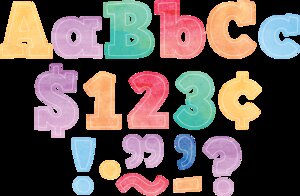 Watercolor Bold Block 4" Letters Combo Pack - TCR8889 | Teacher Created ...