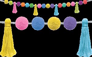 Colorful Pom-Poms and Tassels Garland - TCR8901 | Teacher Created Resources